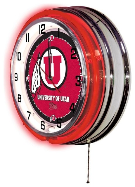 Utah 19" Neon Clock - Contemporary - Wall Clocks - by Bison Commerce ...
