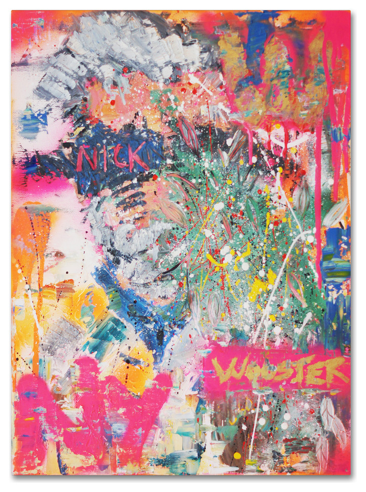 Sr.LaSso 'Mr. Wooster' Canvas Art, 35"x 47" - Contemporary - Prints And ...