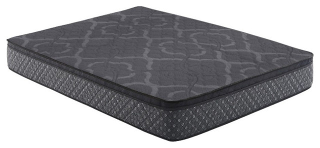 Coaster Bellamy 12" Fabric Upholstered Eastern King Mattress Gray and Black - Mattresses - by ...