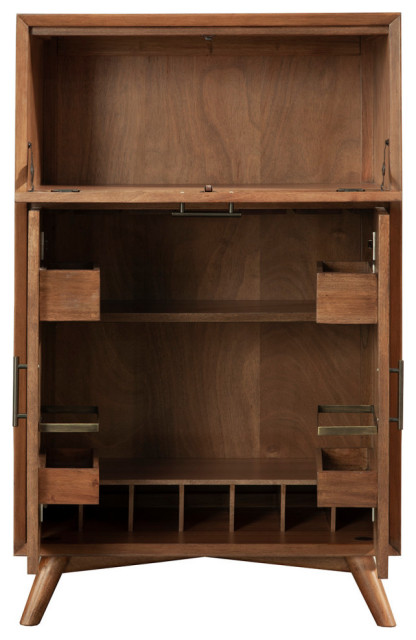 Flynn Large Bar Cabinet With Drop Down Tray - Midcentury - Wine And Bar ...