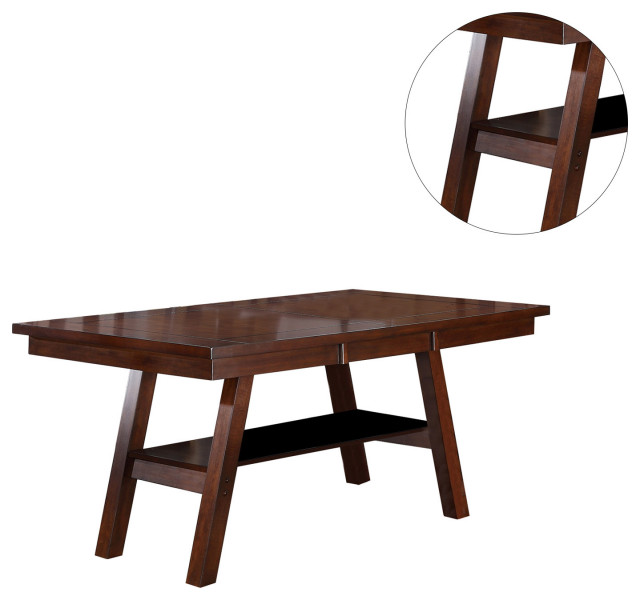 Rectangular Dining Table in Brown, Counter Height - Transitional ...