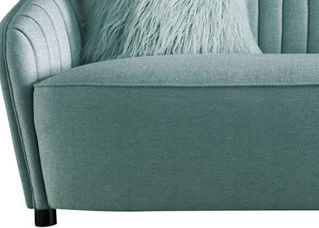 Benzara BM226712 Vertical Channel Stitching Sofa, Pillow/Curved Back ...