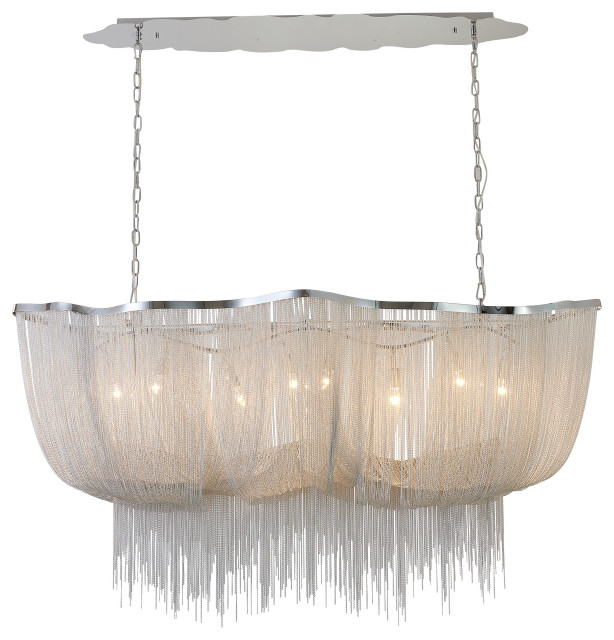 Aluminum Chain Light Fixture With Chrome Frame - Contemporary ...