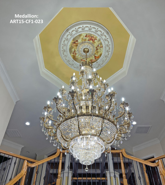 Artistry Lighting, Round 60" Antique White Ceiling Medallion, ART15-CF1 ...