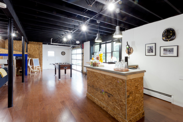 Industrial Finished Basement Ceiling