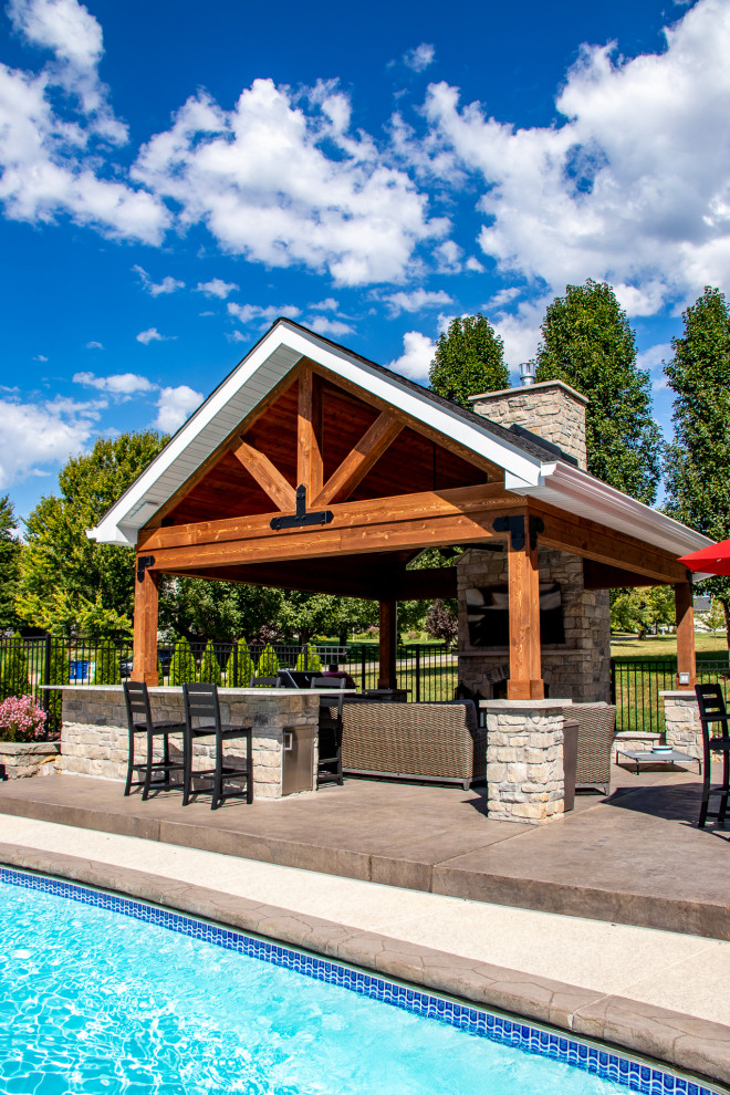 Open Gable Pool House - Patio - St Louis - by Heartlands Building ...