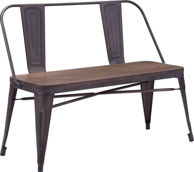 Elio Double Bench, Rustic Wood - Industrial - Dining Benches - by ...