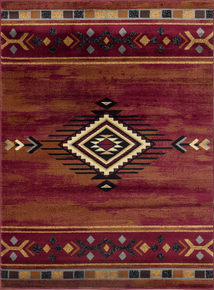 Yellowstone YLS4002 Red 7 ft. 10 in. x 10 ft. 3 in. Southwest Area Rug ...