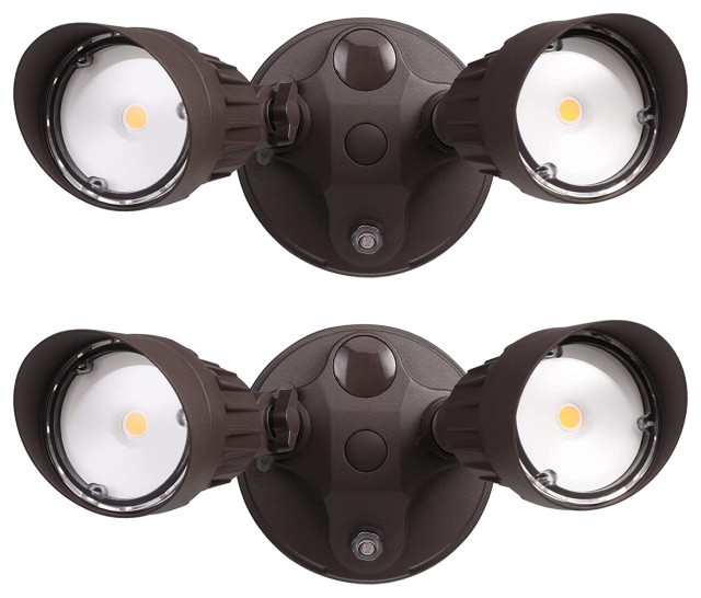 2-Pack Dusk to Dawn LED Security Lights, Adjustable Dual-Head Flood ...