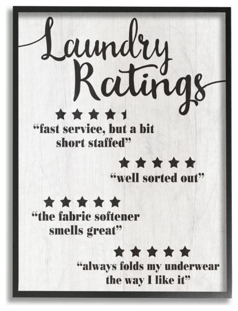 Stupell Industries Laundry Rating Five Star Bathroom Funny Word Design, 16 x 20, 16 x 20 ...