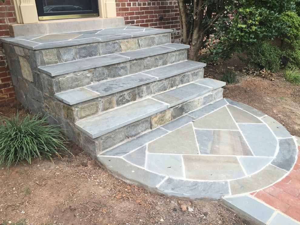 Flagstone Walkway in Bethesda, Custom Border Design & Diamond Pattern ...
