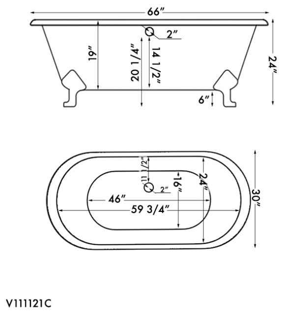 67" Cast Iron Clawfoot Tub & Complete Freestanding Gooseneck Faucet ...
