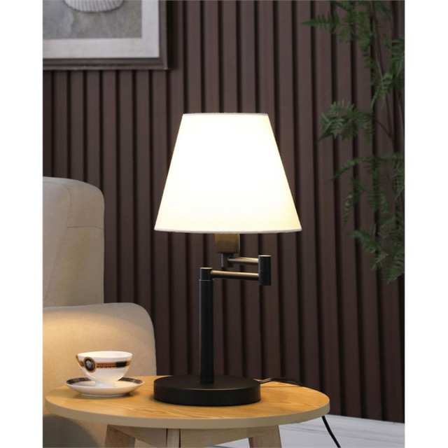 Coaster Colombe Metal Rotatable Frame Table Lamp Off White and Matte ...