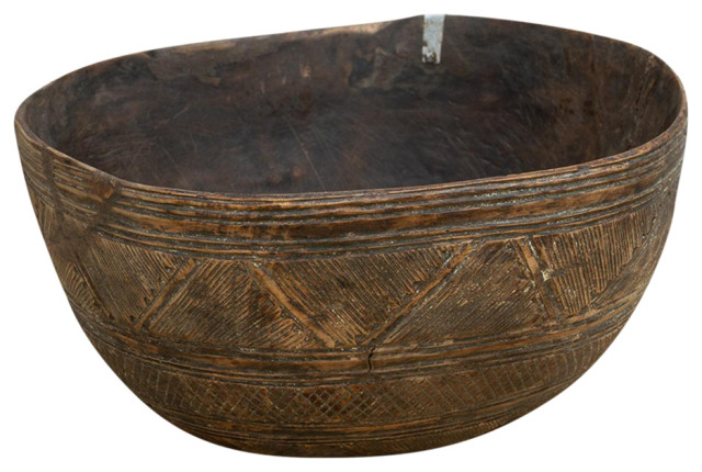 Antique Tribal Carved African Bowl - Rustic - Decorative Bowls - by De ...