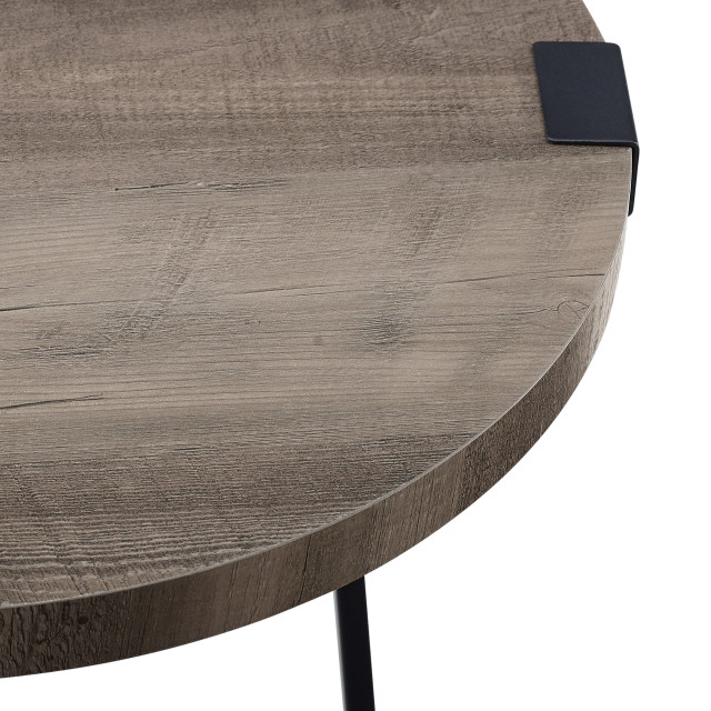 18" Metal Wrap Round Side Table - Industrial - Side Tables And End ...