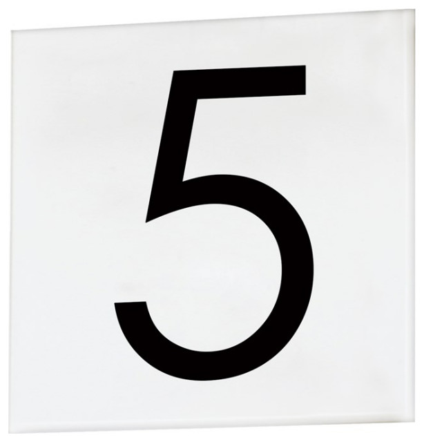 Maxim Address 5 4" Square Tile White - Contemporary - House Numbers ...