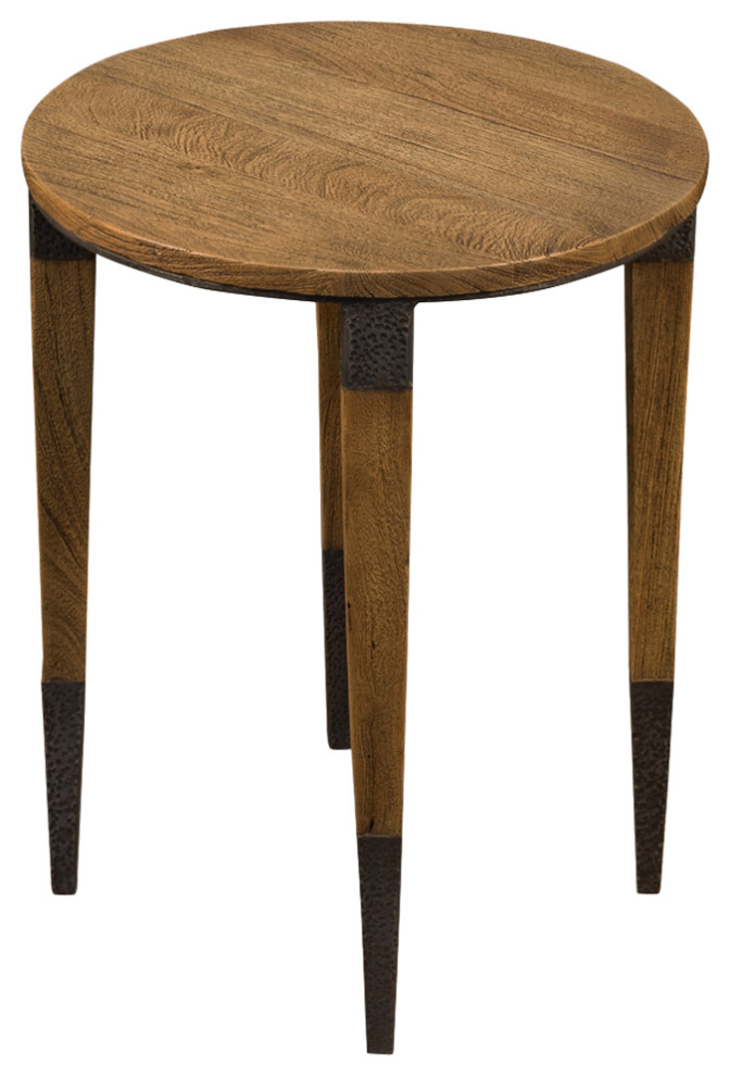 Saber Leg Chairside Table Round - Industrial - Side Tables And End Tables - by Sarreid Ltd | Houzz