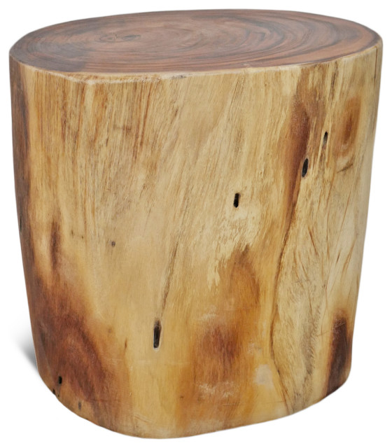 Teak Root Oval Stool/Side Table - Rustic - Side Tables And End Tables ...