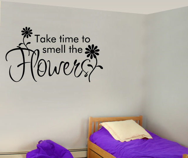 Smell the flowers Vinyl Wall Decal hd013, 23 in. - Contemporary - Wall ...