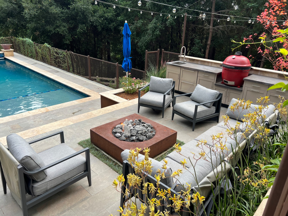 Slope Serenity: Elevated Outdoor Oasis with Hillside Pool ...