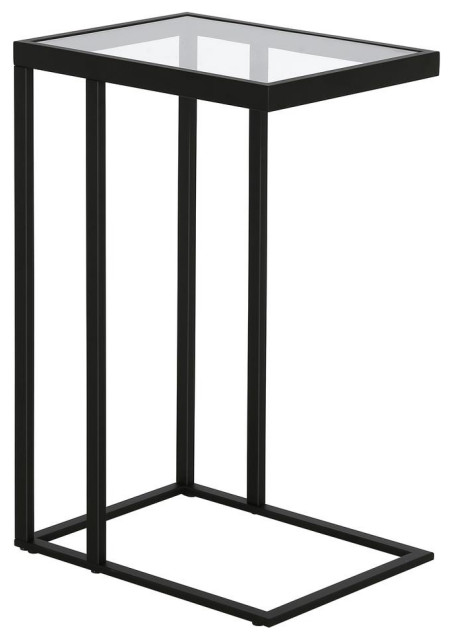 Alexis 16'' Wide Rectangular Side Table in Blackened Bronze ...