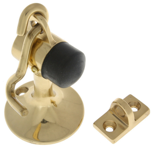 Genuine Solid Brass "Canon" Hook Stop and Holder - Transitional - Door ...