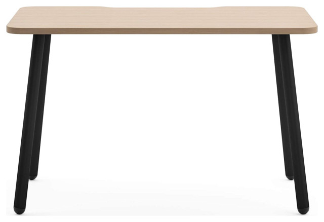 Rectangular Desk, Scalloped Design With Round Steel Legs and Laminated ...