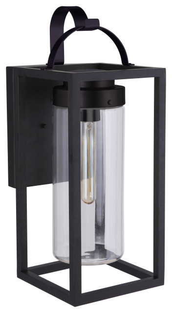 Neo Large Outdoor 1 Light Wall Lantern in Midnight - Transitional ...