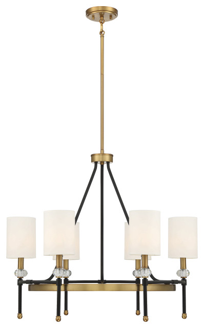 Tivoli 6-Light Chandelier, Matte Black With Warm Brass Accents ...
