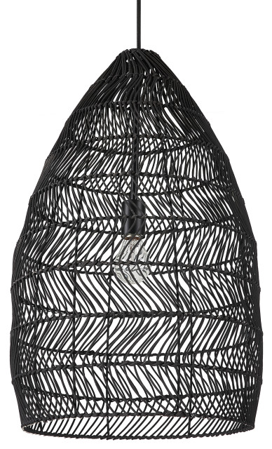 Nandi 1 Light Woven Black Pendant - Tropical - Pendant Lighting - by ...