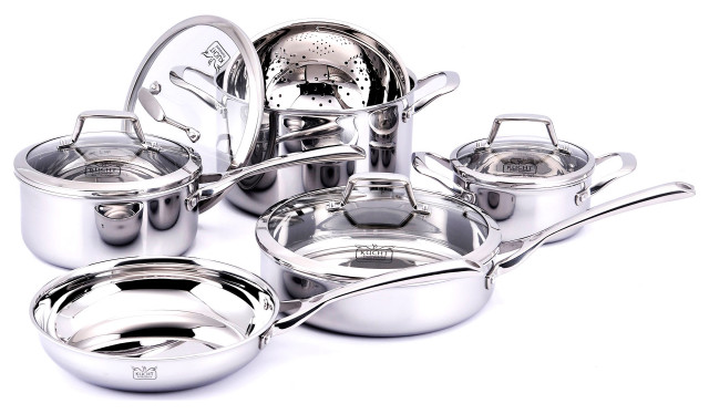 Culinary Professional 3-Ply Stainless Steel 10-Piece Cookware Set ...