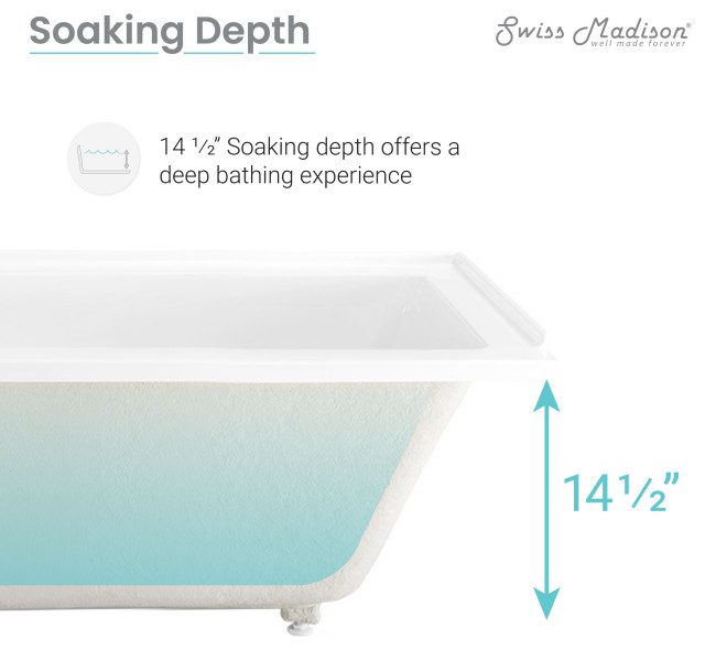 Voltaire Acrylic With Integral Tile Flange, 60"x32" - Contemporary ...