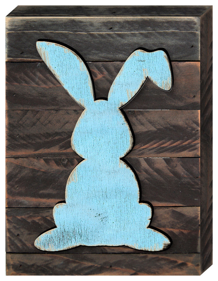 Vintage Rabbit Block, 12"x9" - Farmhouse - Outdoor Wall Art - by G ...