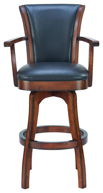 Raleigh Arm 26" Counter Height Swivel Barstool in Rustic Cordovan ...