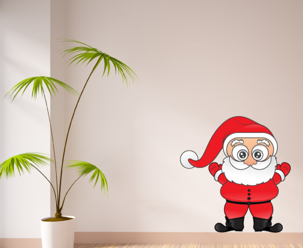 Christmas Santa Vinyl Wall Decal ChristmasSantaUScolor020, 10 in ...