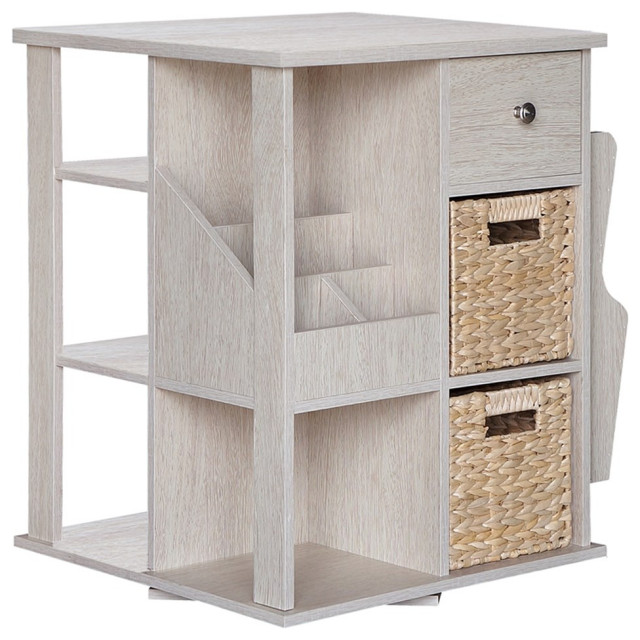 Gallerie Decor All-In-One Transitional Wood Revolving Side Table in ...