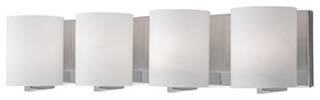 Bridgewater 4-Lamp Vanity, Chrome, 25.25"Wx6"Hx5.5"E, 25.25"Wx6"Hx5.5"E ...