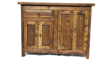 Rustic Reclaimed Wood Batroom Vanity - Rustic - Bathroom Vanities And ...