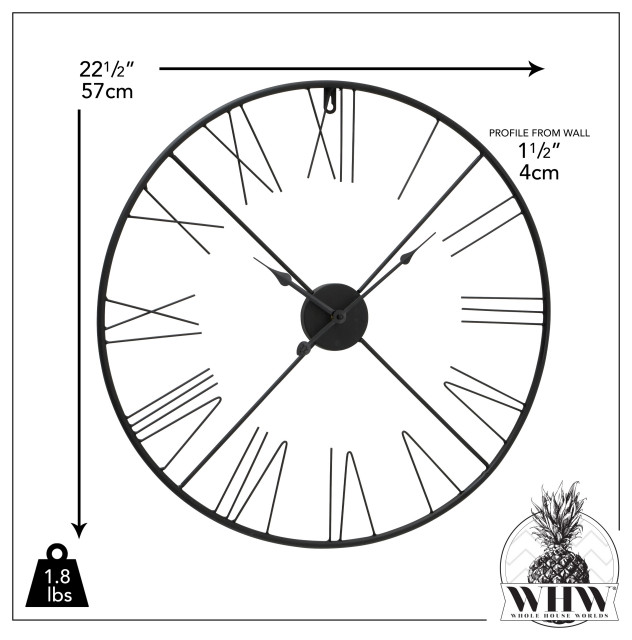 Oversized Linear Wall Clock - Industrial - Wall Clocks - by Whole House ...