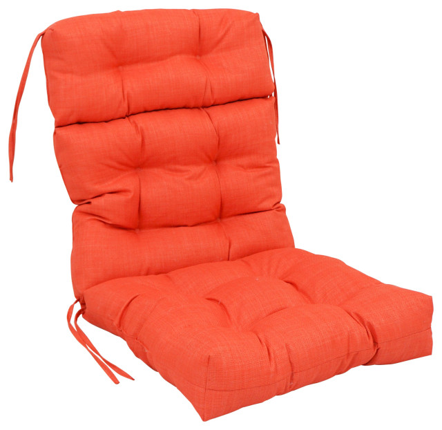 20-"x42" Spun Polyester Solid Outdoor Tufted Chair Cushion Orange ...