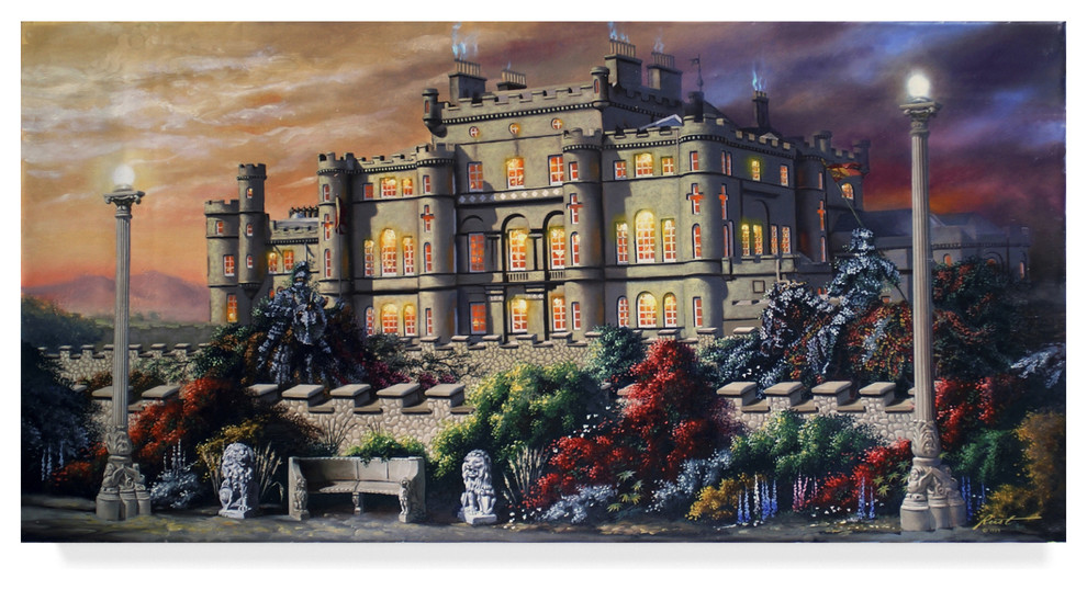 "Castle, Two Knights" by D. Rusty Rust, Canvas Art, 24"x12 ...