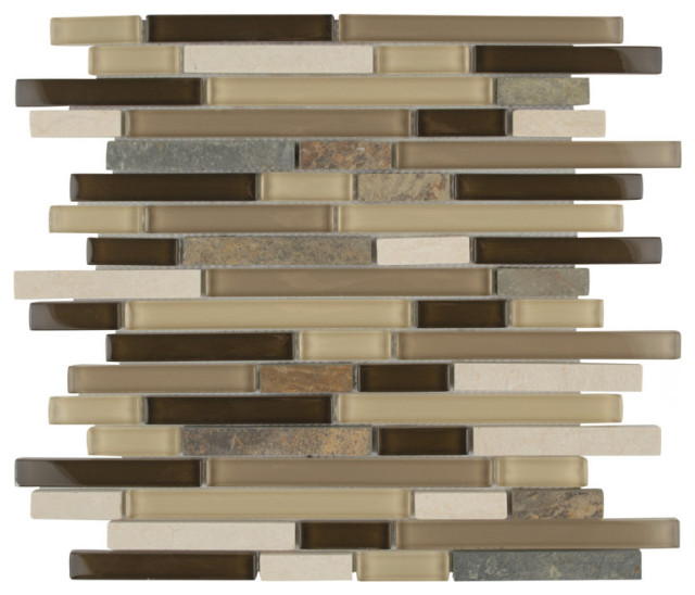 Reflections Piano Stone and Glass Mosaic Wall Tile, Sample ...