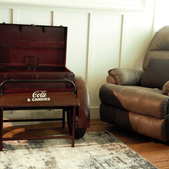 27" Maroon Steel End Table - Industrial - Side Tables And End Tables ...