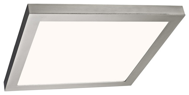 Canarm LED Disc Square Flush Mount, 3000K, Brushed Nickel - Modern ...