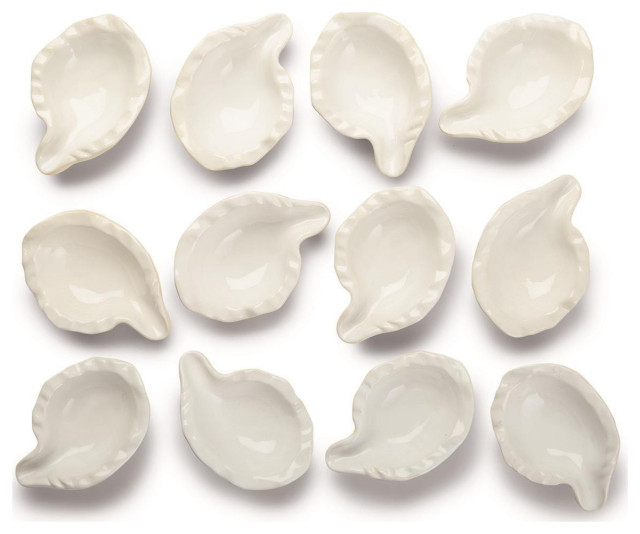 Two's Company 52057 12-Piece Set Oyster Bakers Plate in Canvas Pouch ...