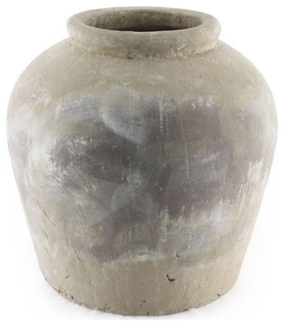Distressed Grey Wash Jar - Farmhouse - Vases - by Hudson Home Decor | Houzz
