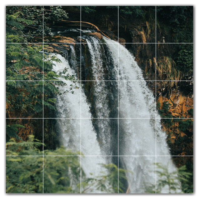 Waterfalls Ceramic Tile Wall Mural HZ501148, 40" Wide x 40" High ...