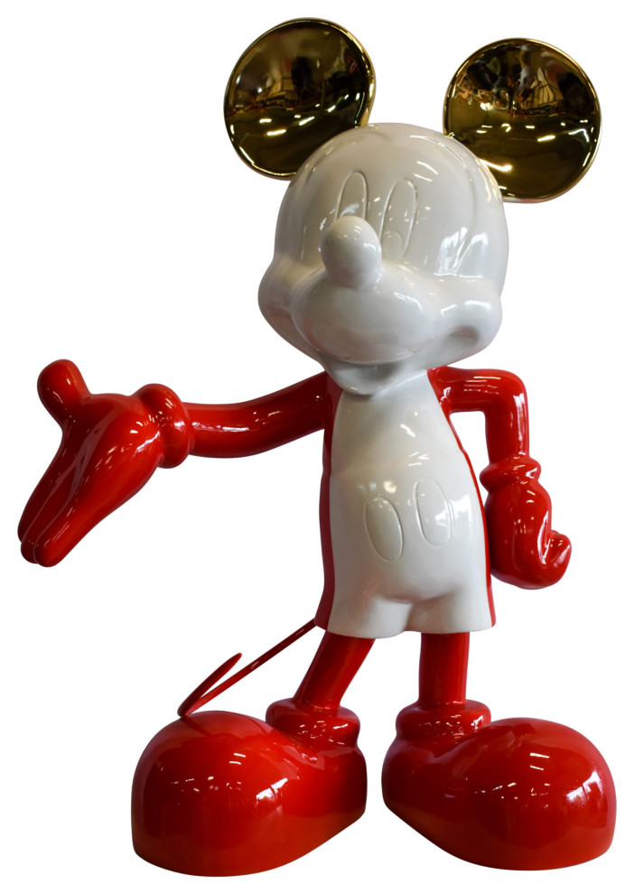 Red and White Giant Mickey Mouse Resin Statue 31" x 15" x 48"H ...