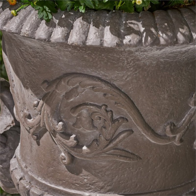 Noble House Adonis Outdoor Roman Chalice Garden Urn Planter in Antique ...