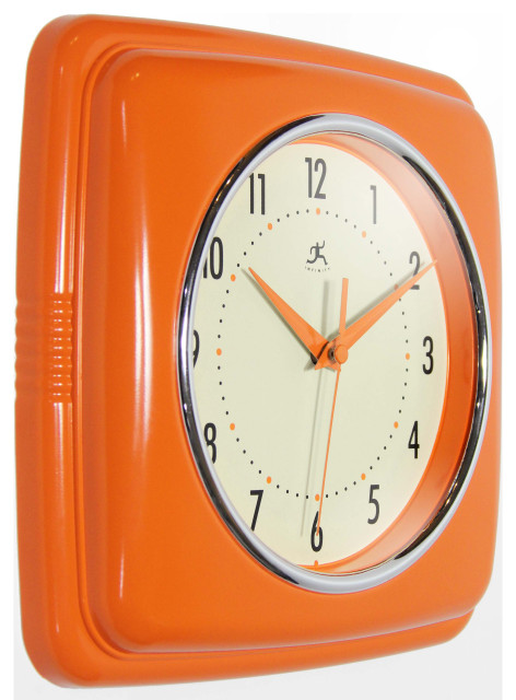 Square Retro Orange - Midcentury - Wall Clocks - by Infinity ...